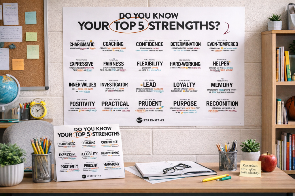 FREE Strengths Poster (printable) - keep strengths visible - MyStrengths