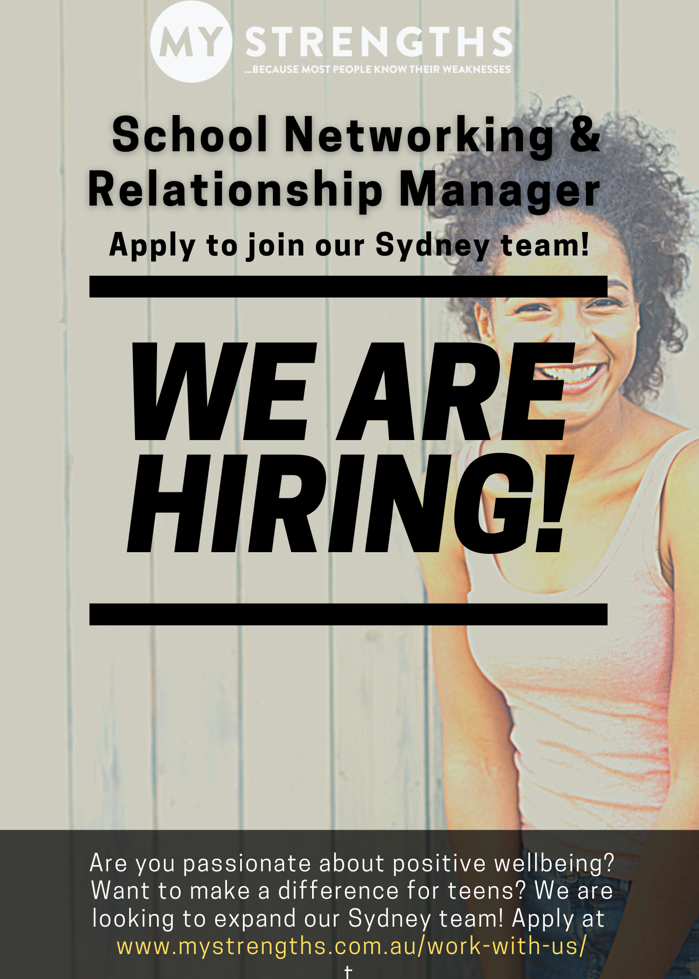 JOB DESCRIPTION: School network & relationship manager. - MyStrengths